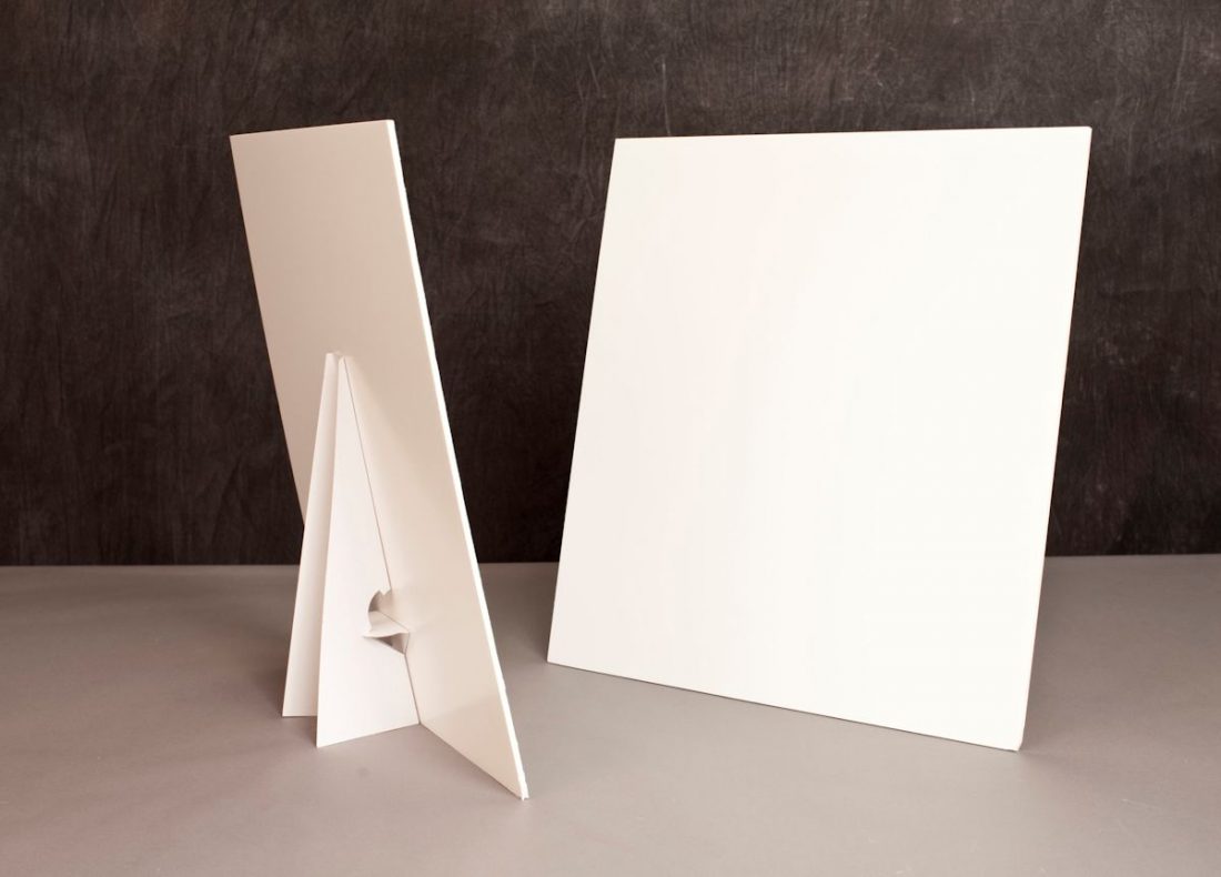 24" x 24" White Bounce Card Reflectors with easel backs - Set of 2